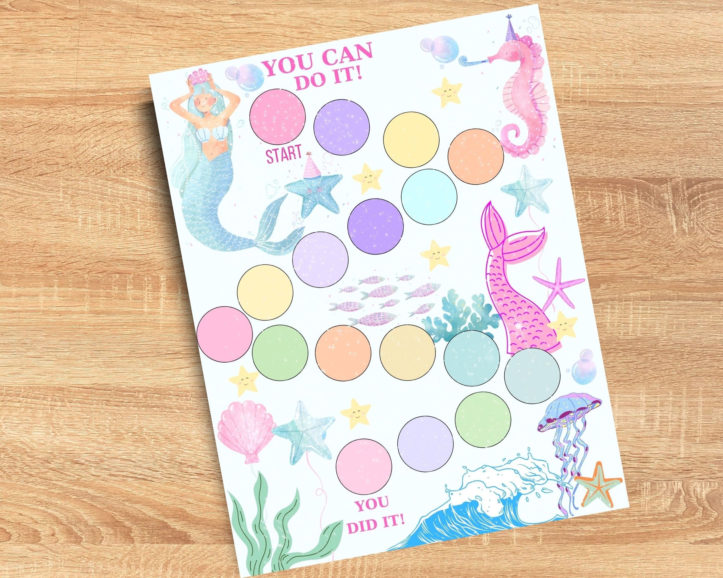 Printable Mermaid Reward Chart - Ocean Reward Chart - Under the Sea ...