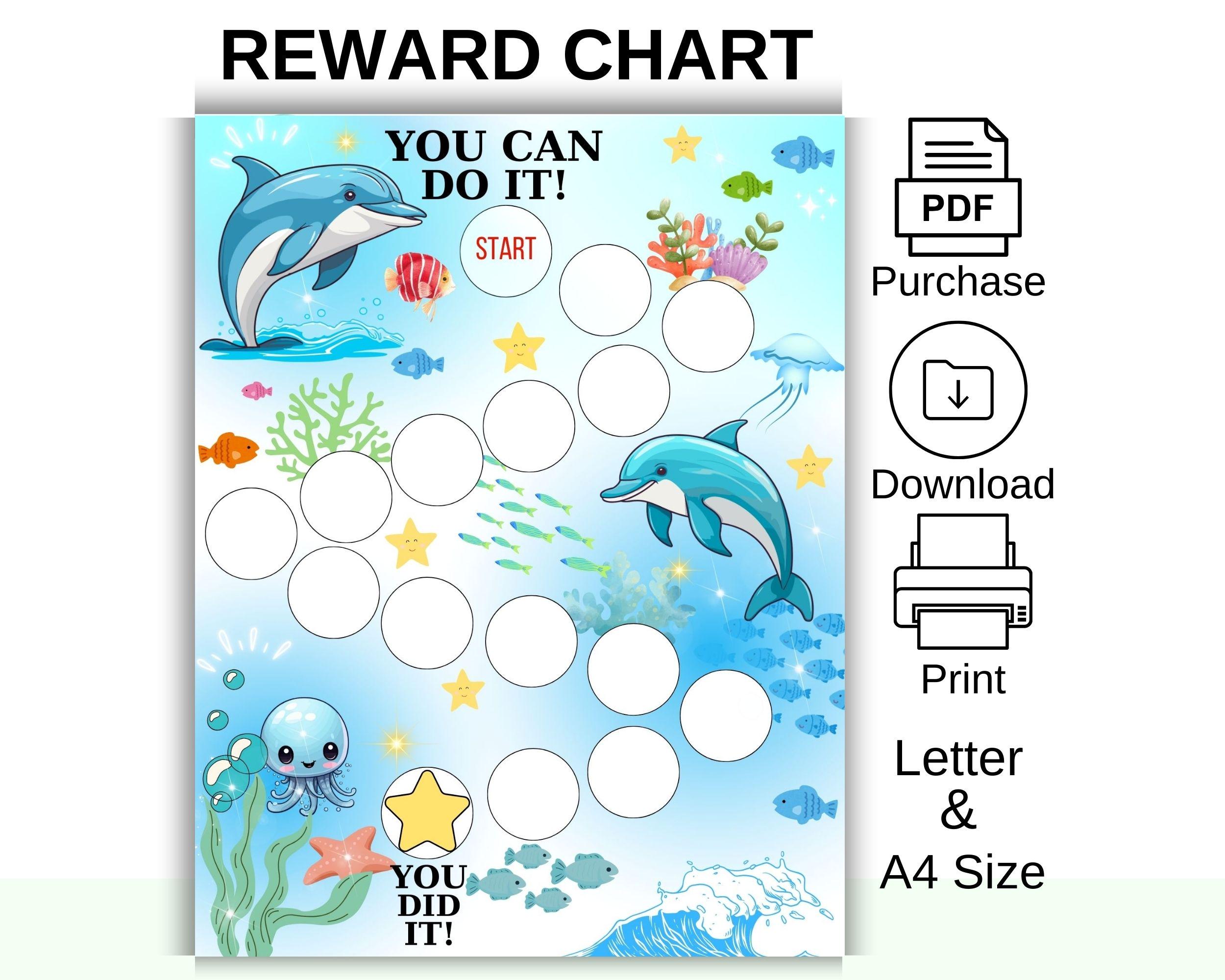 Dolphin - Shark Reward Chart: Under the Sea Behavior - Potty Training ...