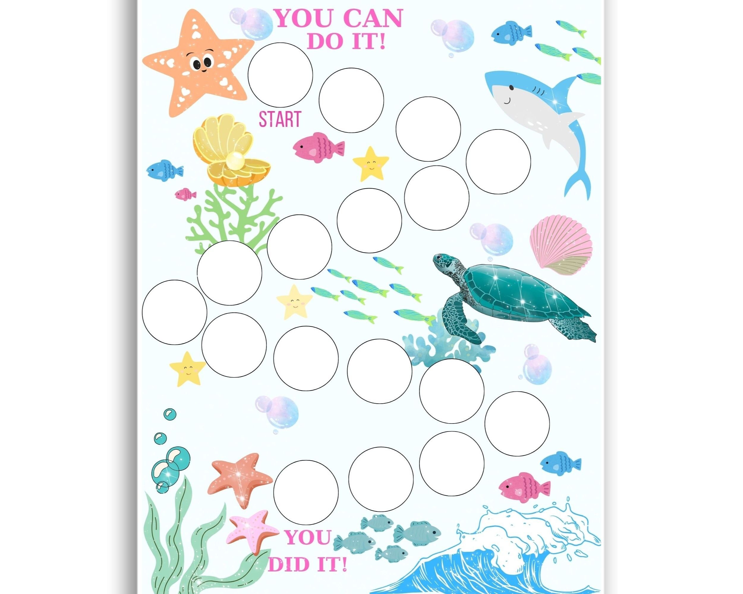 Printable Kids Reward Chart Ocean Reward Chart Under the Sea Behavior ...