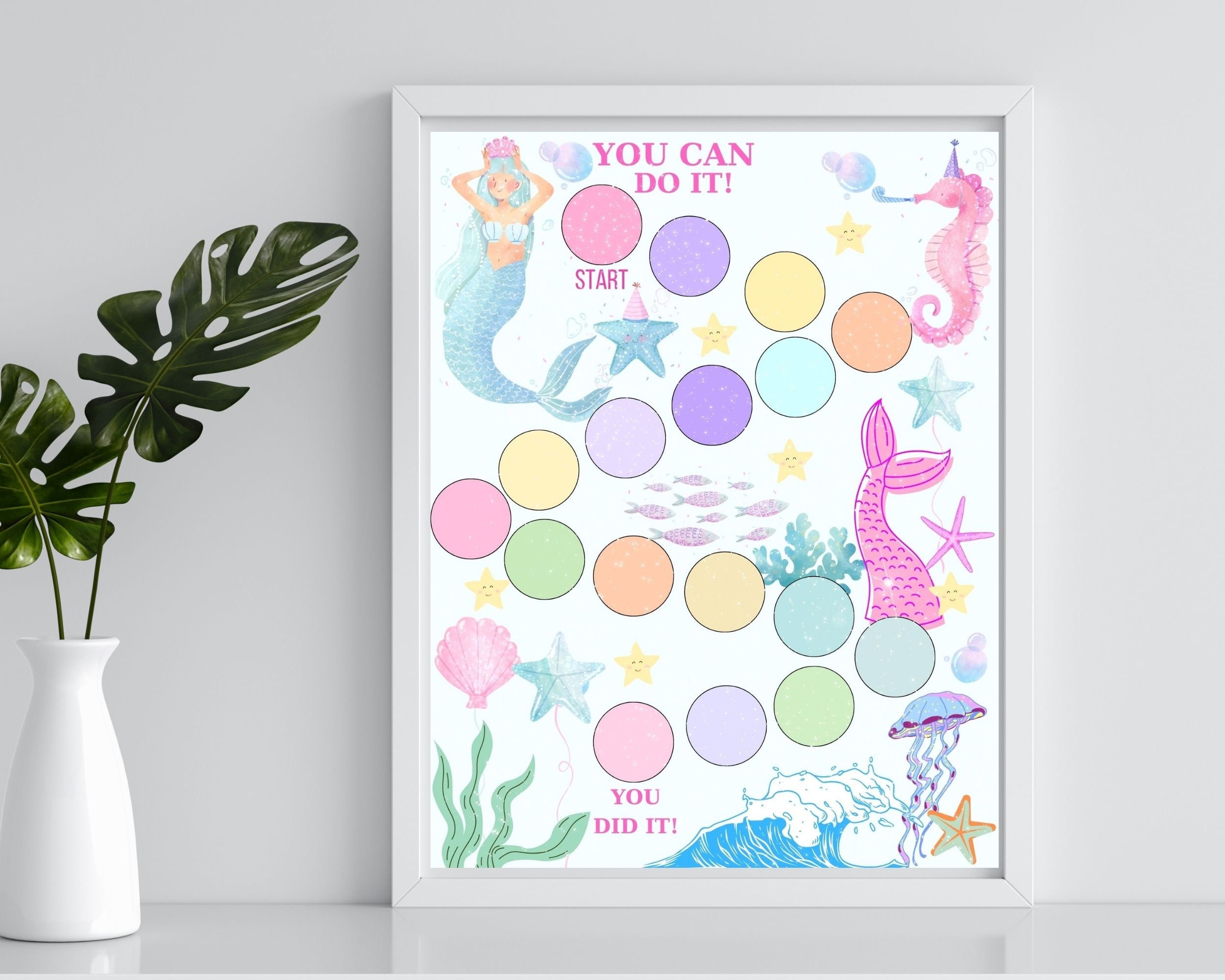 Mermaid & Ocean Reward Chart for Kids | Printable Behavior, Potty ...