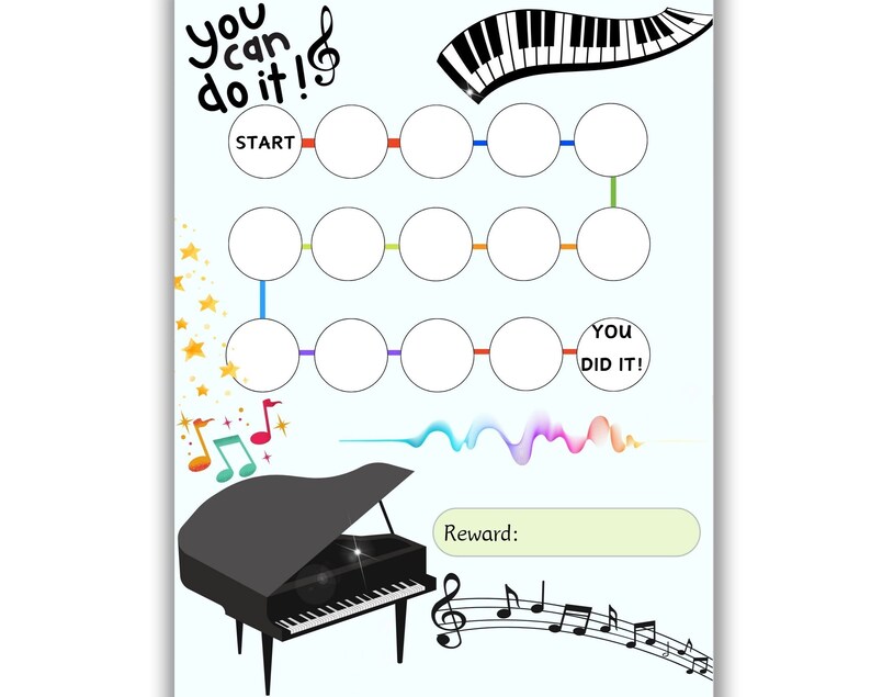 Piano-themed Reward Chart for Kids – Printable Music Practice ...