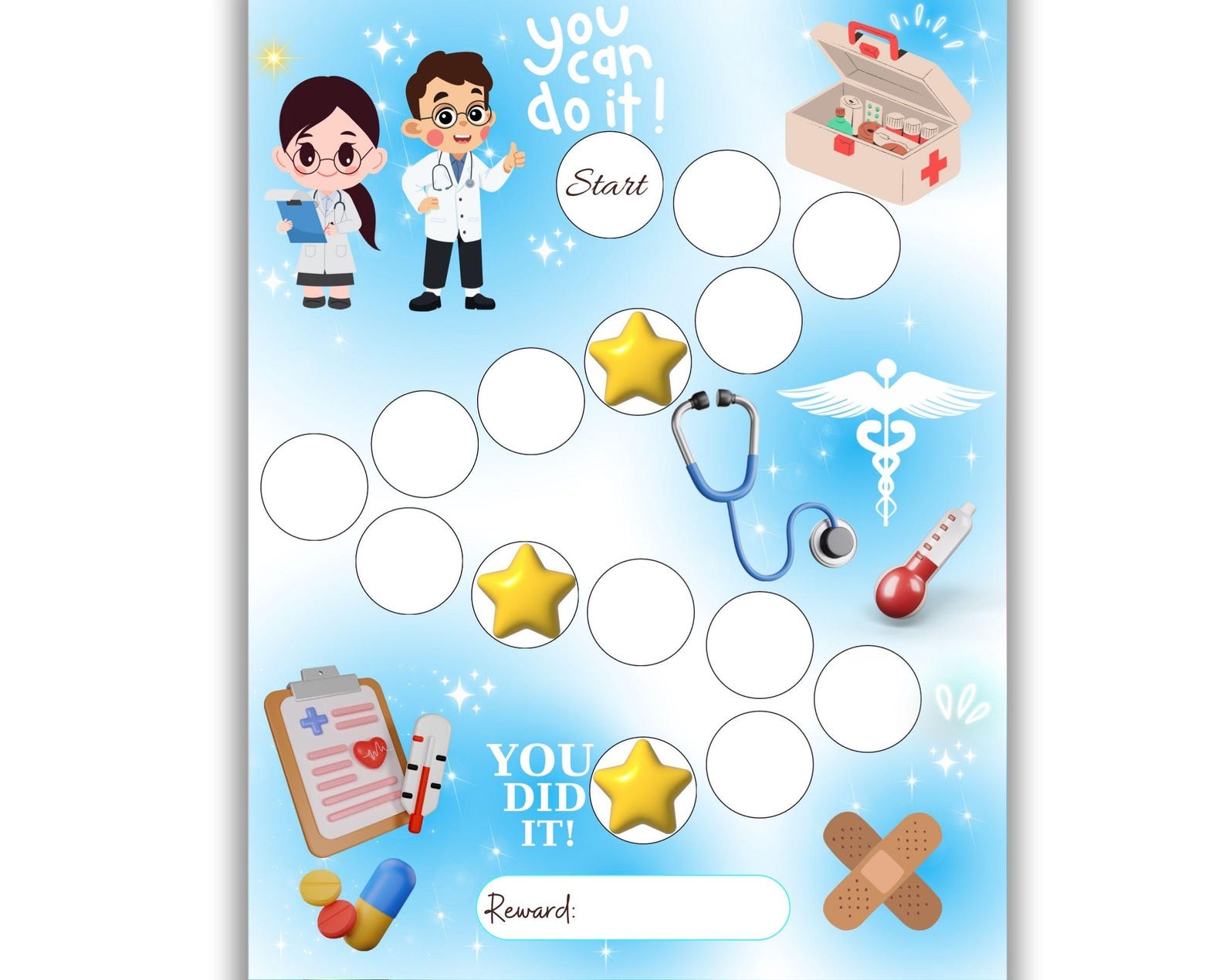 Doctor Reward Chart for Kids – Printable Habit Tracker – Future Doctor ...