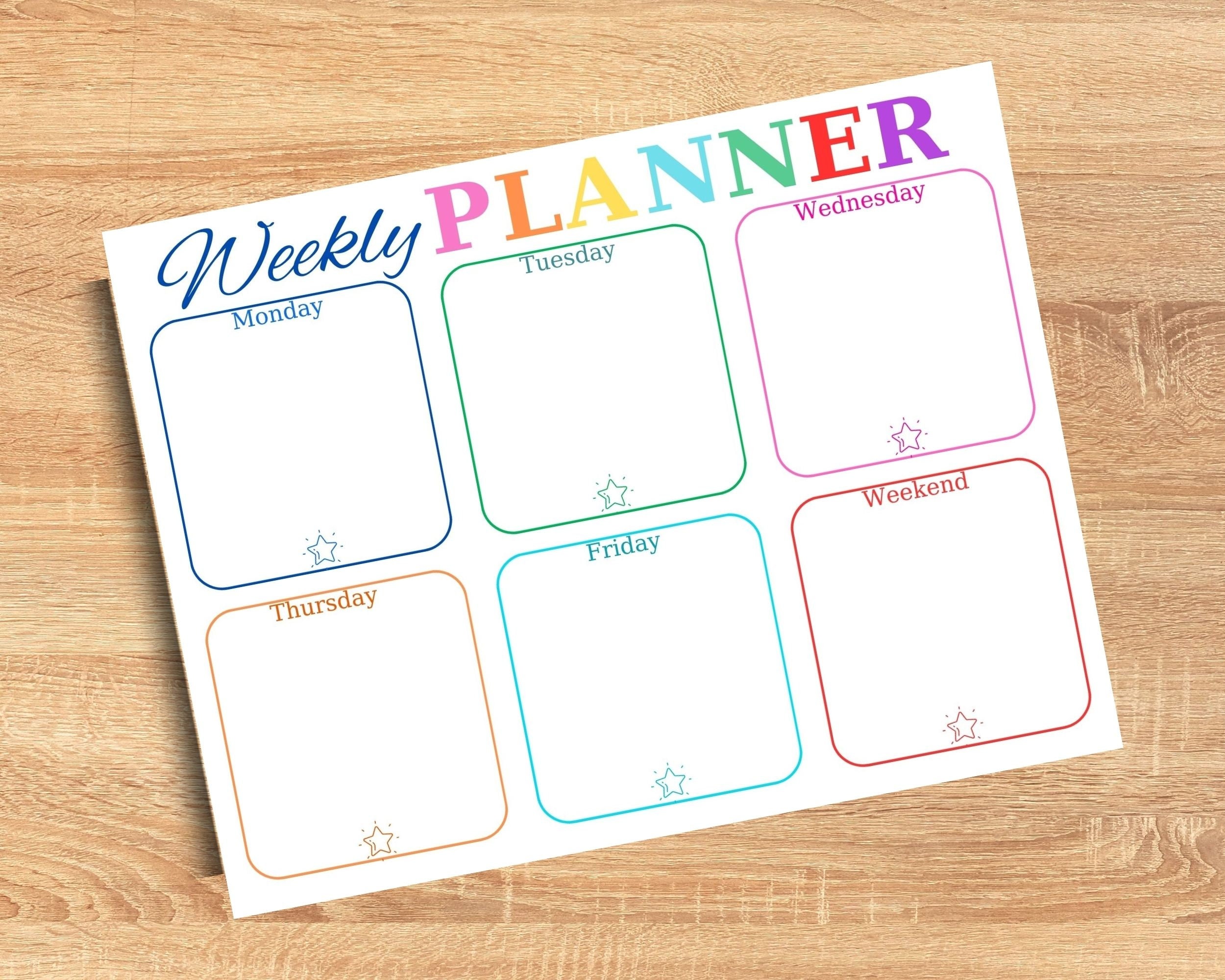 Kids Weekly Planner - Homeschool Planner - Kids Schedule - Kids Daily ...