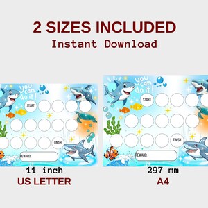 Shark Reward Chart for Kids – Printable Behavior & Potty Training ...
