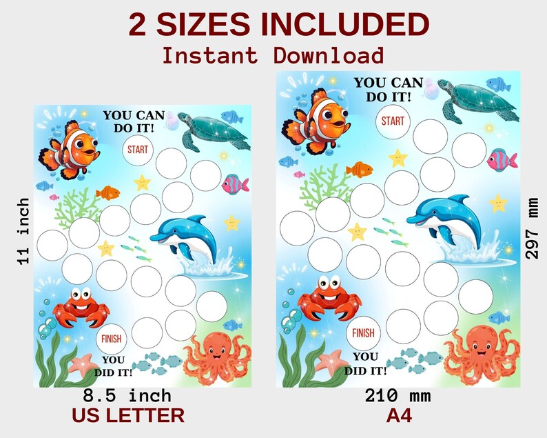 Ocean Reward Chart - Fish Reward Chart - Under the Sea Behavior Chart ...