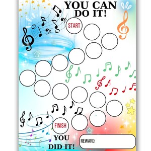 Printable Music Reward Chart - Music Practice Chart - Kids Music Reward ...