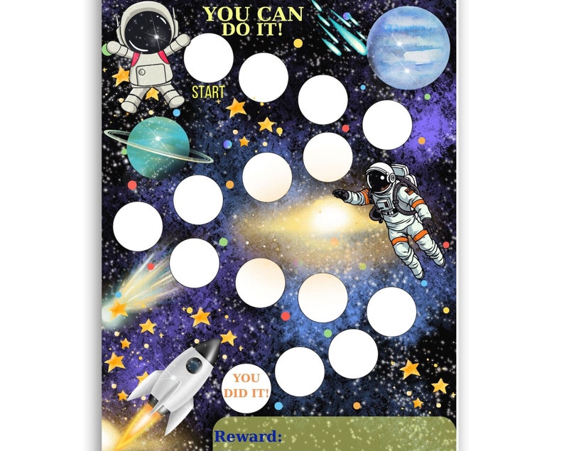 Space Reward Chart - Kids Reward Chart - Boys Behavior Chart - Boys ...