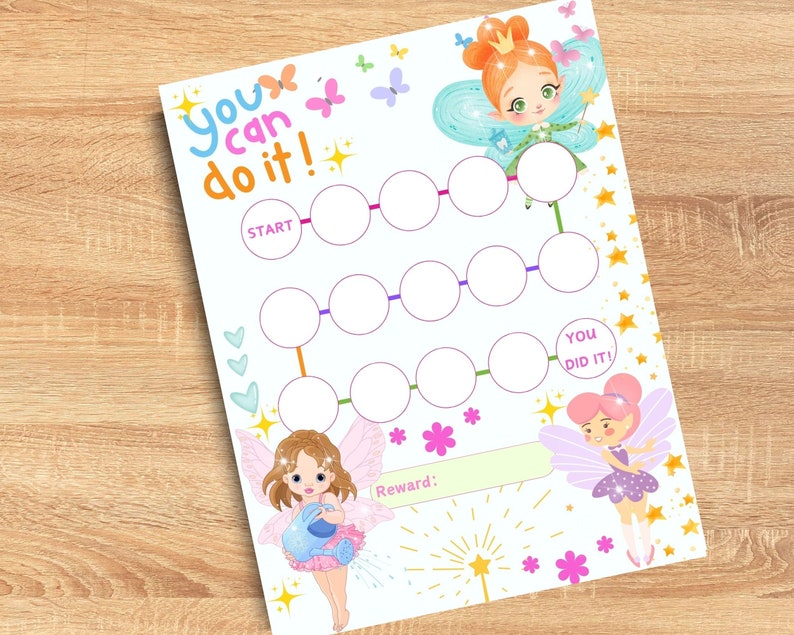 Fairy Reward Chart Princess Reward Chart Sleeping Chart Potty Training ...