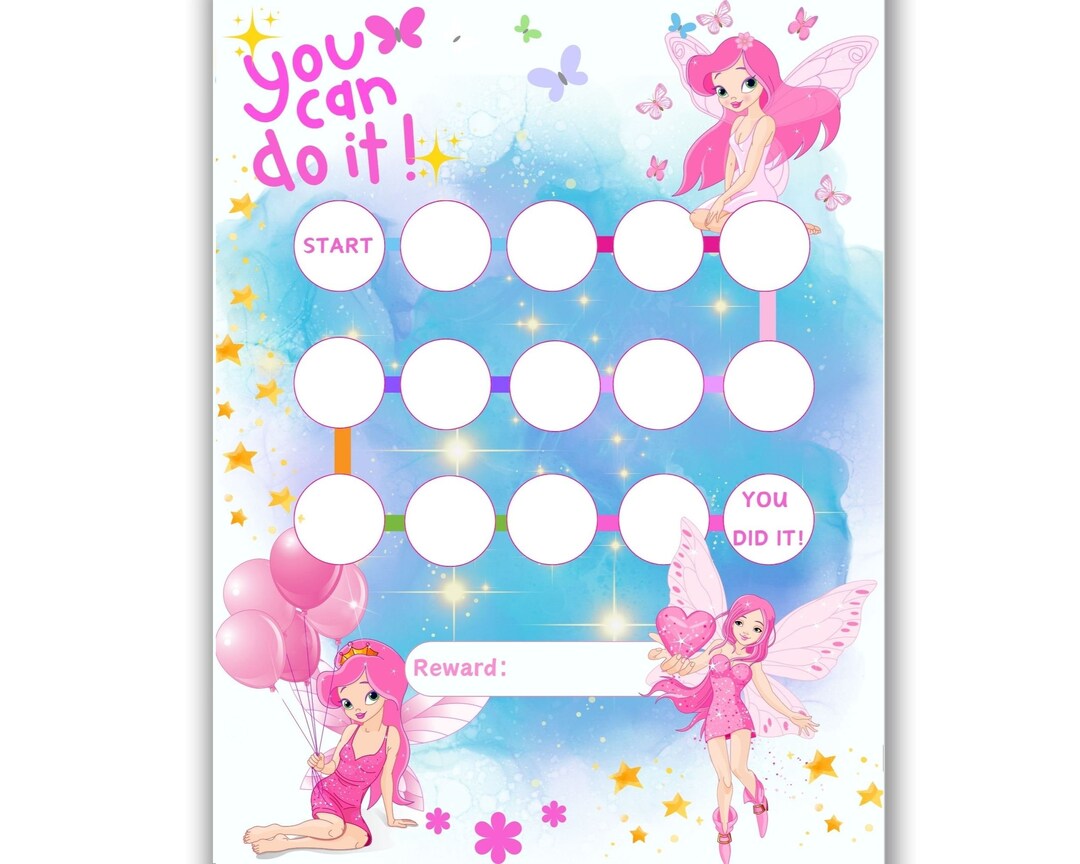 Fairy Reward Chart - Princess Reward Chart - Sleeping Chart - Potty ...