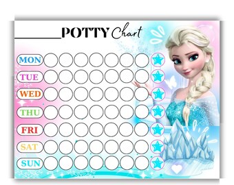 Cinderella Potty Training Chart Princess Toilet Training Sticker Chart ...