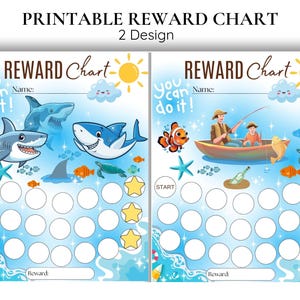 Printable Shark Reward Chart - Ocean Reward Chart - Under the Sea ...