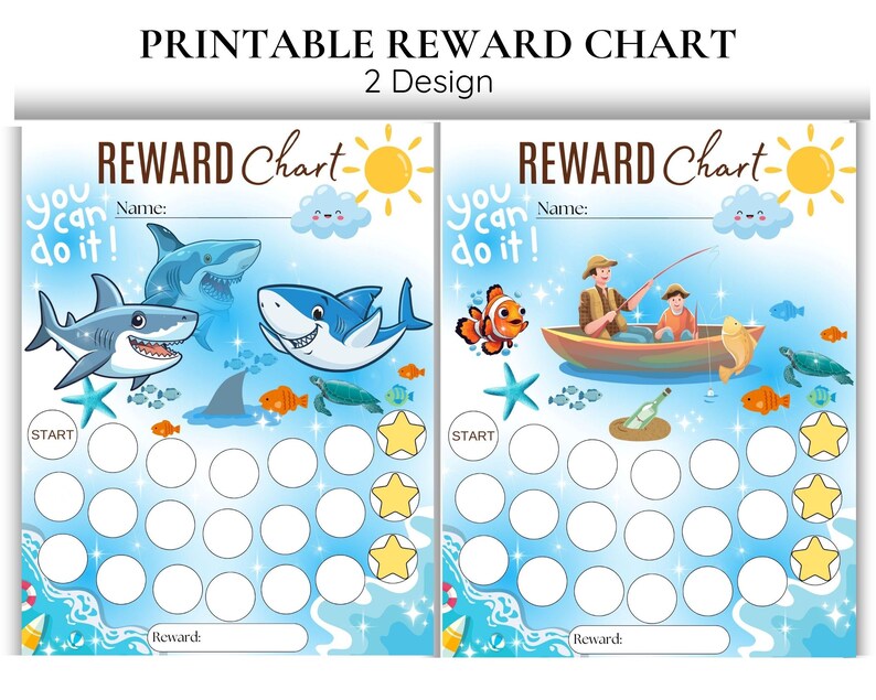 Printable Shark Reward Chart - Ocean Reward Chart - Under the Sea ...