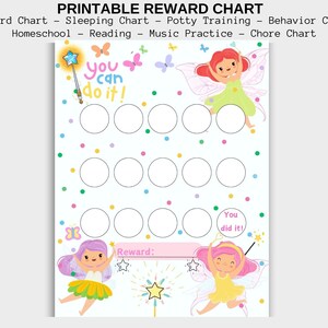 Fairy Reward Chart Bundle - Kids Sleep Chart - Potty Training Chart ...
