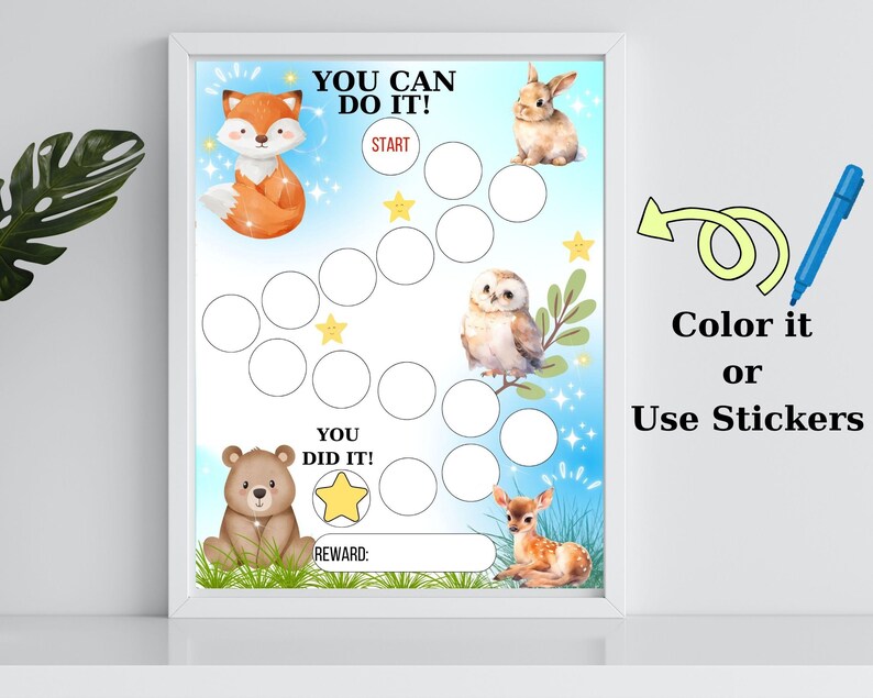 Woodland Animals Reward Chart - Printable Forest Sticker Chart - Fox ...