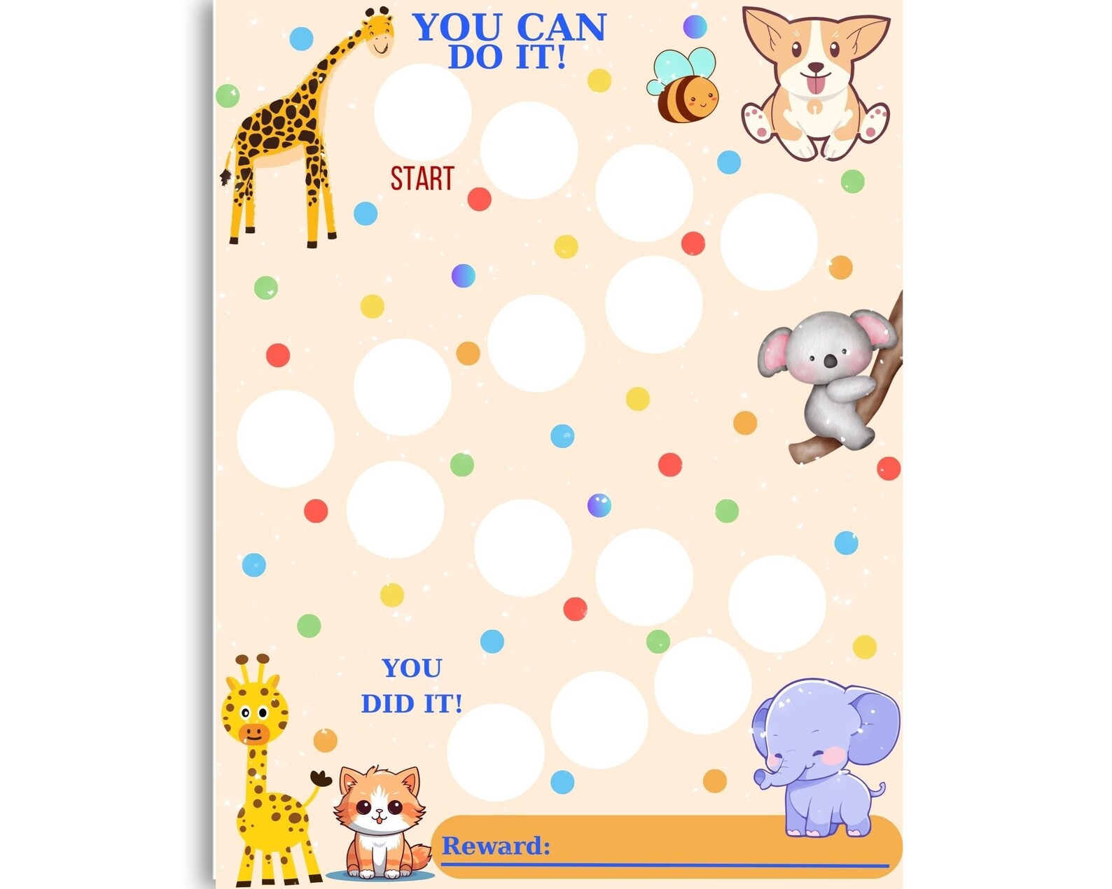 Animal Reward Chart - Potty Training - Classroom Reward Chart ...