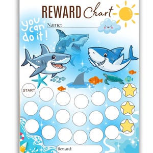 Printable Shark Reward Chart - Ocean Reward Chart - Under the Sea ...