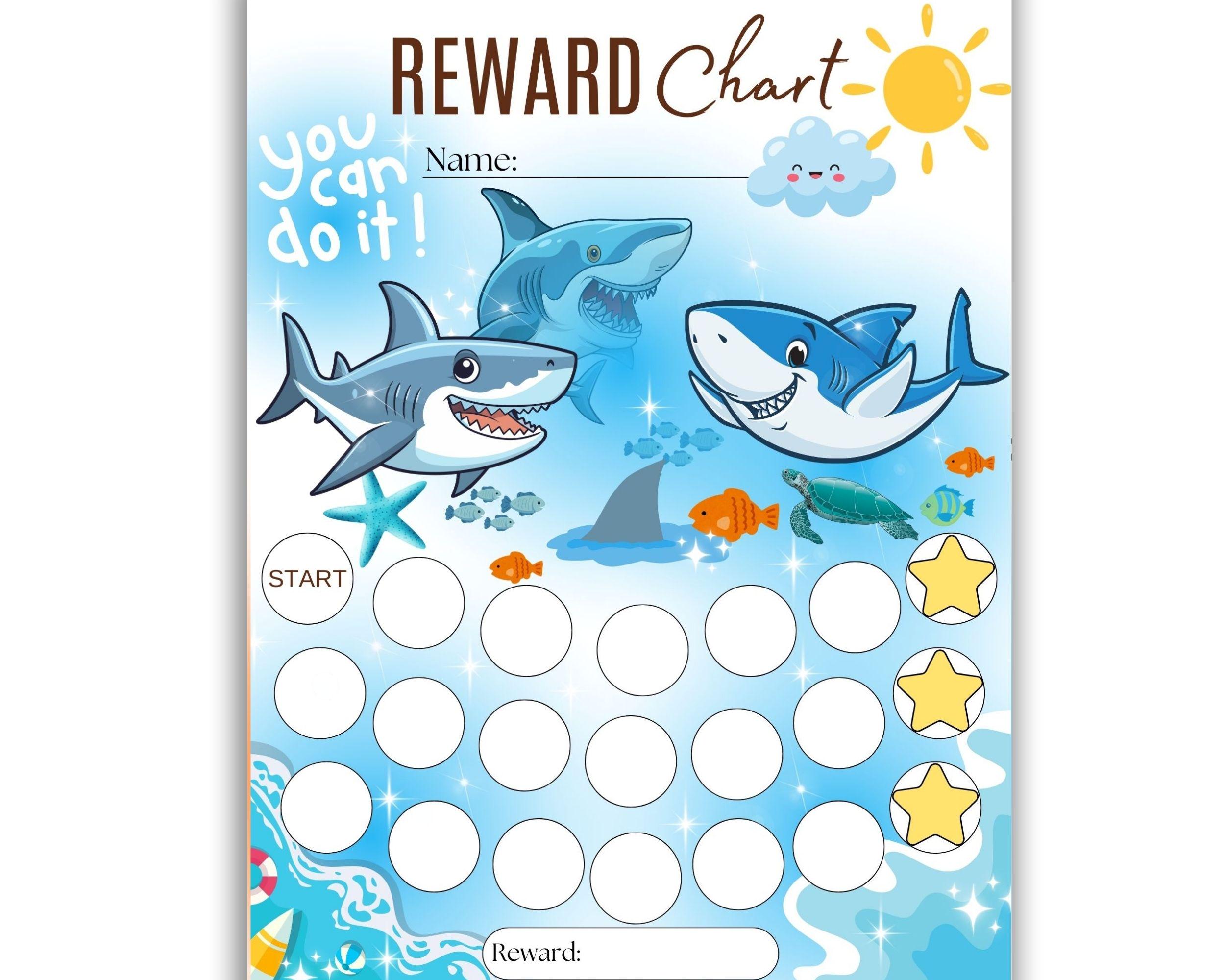 Printable Shark Reward Chart - Ocean Reward Chart - Under the Sea ...