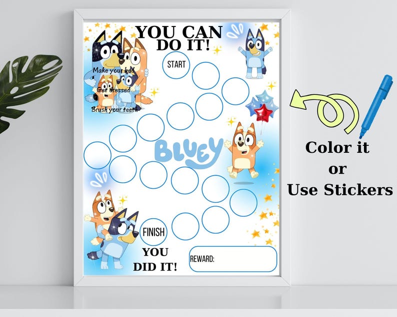Bluey Reward Chart - Bluey Potty Training Chart - Toilet Training ...