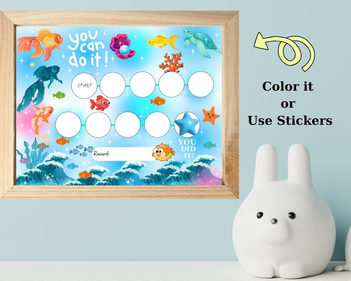 Ocean Reward Chart - Fish Sticker Reward Chart - Under the Sea Behavior ...