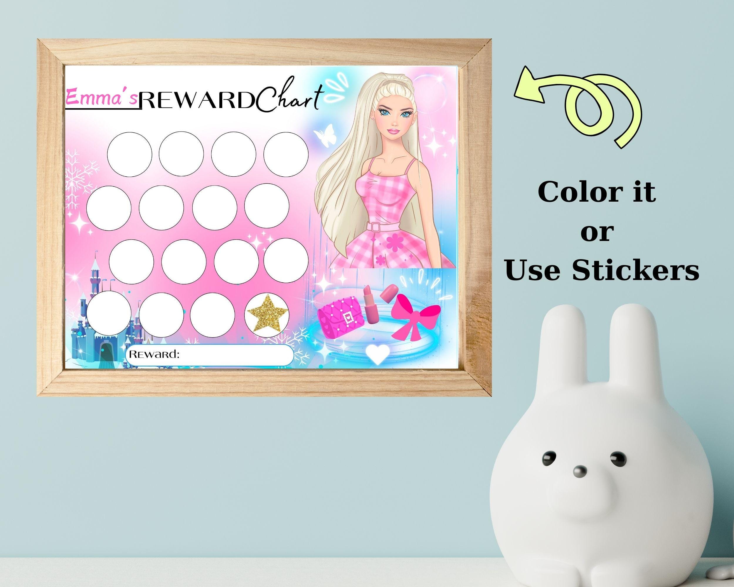 Princess Reward Chart Girls Princess Reward Chart Potty Training Chart ...
