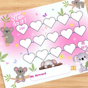 Koala Reward Chart - Printable Kids Behavior Chart - Potty Training ...
