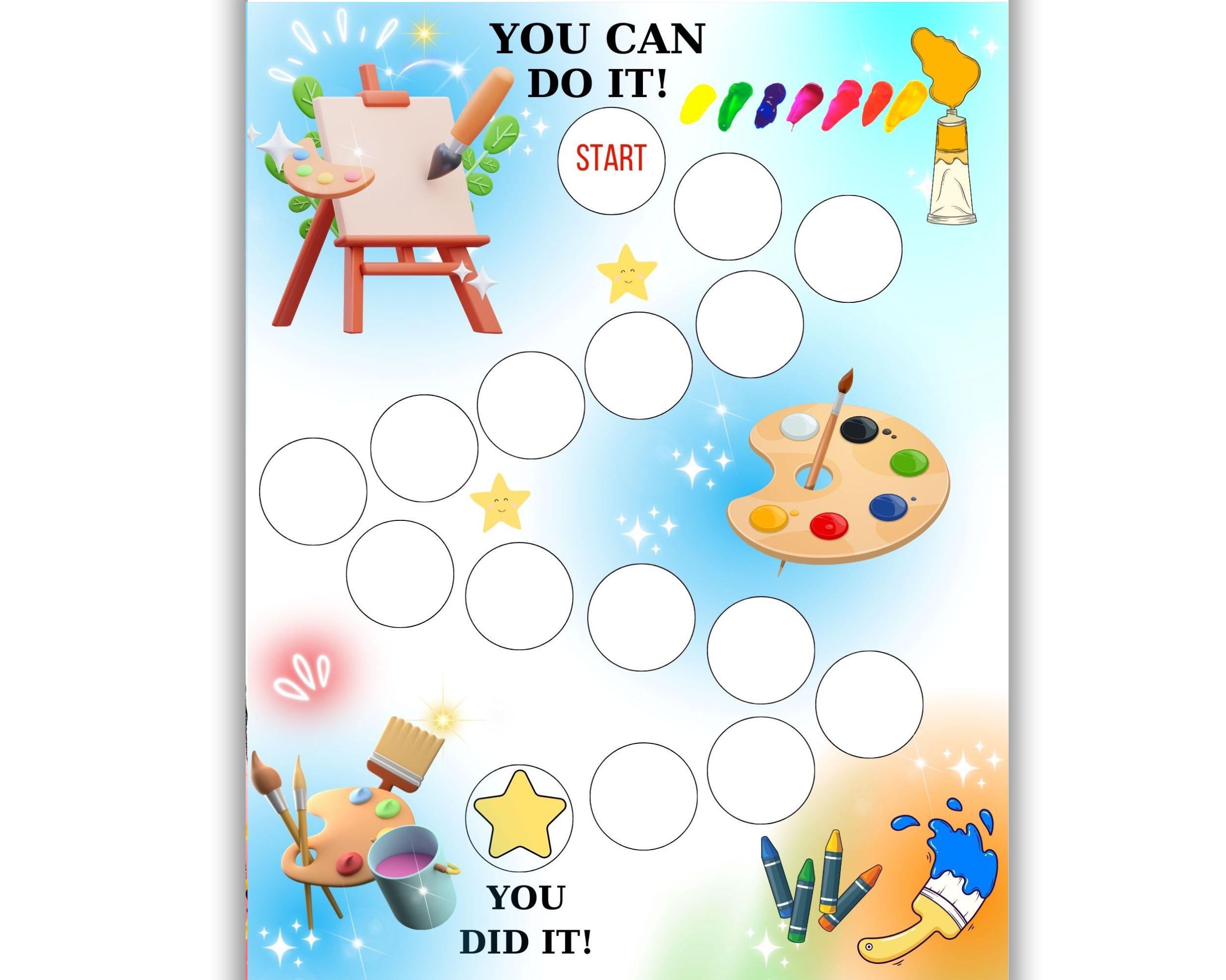 Artist Reward Chart Art Painting Chart Painting Practice Chart Potty ...