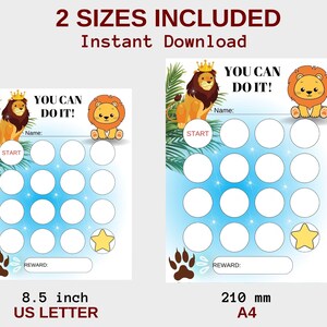 Lion Reward Chart for Kids - Reading Chart - Toddler Reward Chart ...