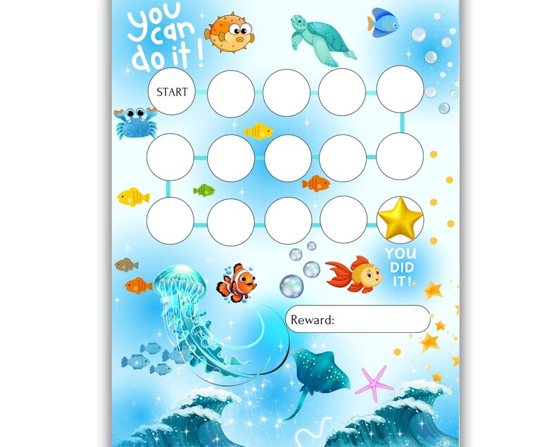 Ocean Reward Chart - Fish Reward Chart - Under the Sea Behavior Chart ...