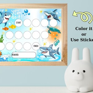 Shark Reward Chart for Kids – Printable Behavior & Potty Training ...