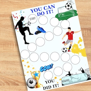 Football Reward Chart - Boys Behavior Chart - Kids Chore Chart - Sleep ...