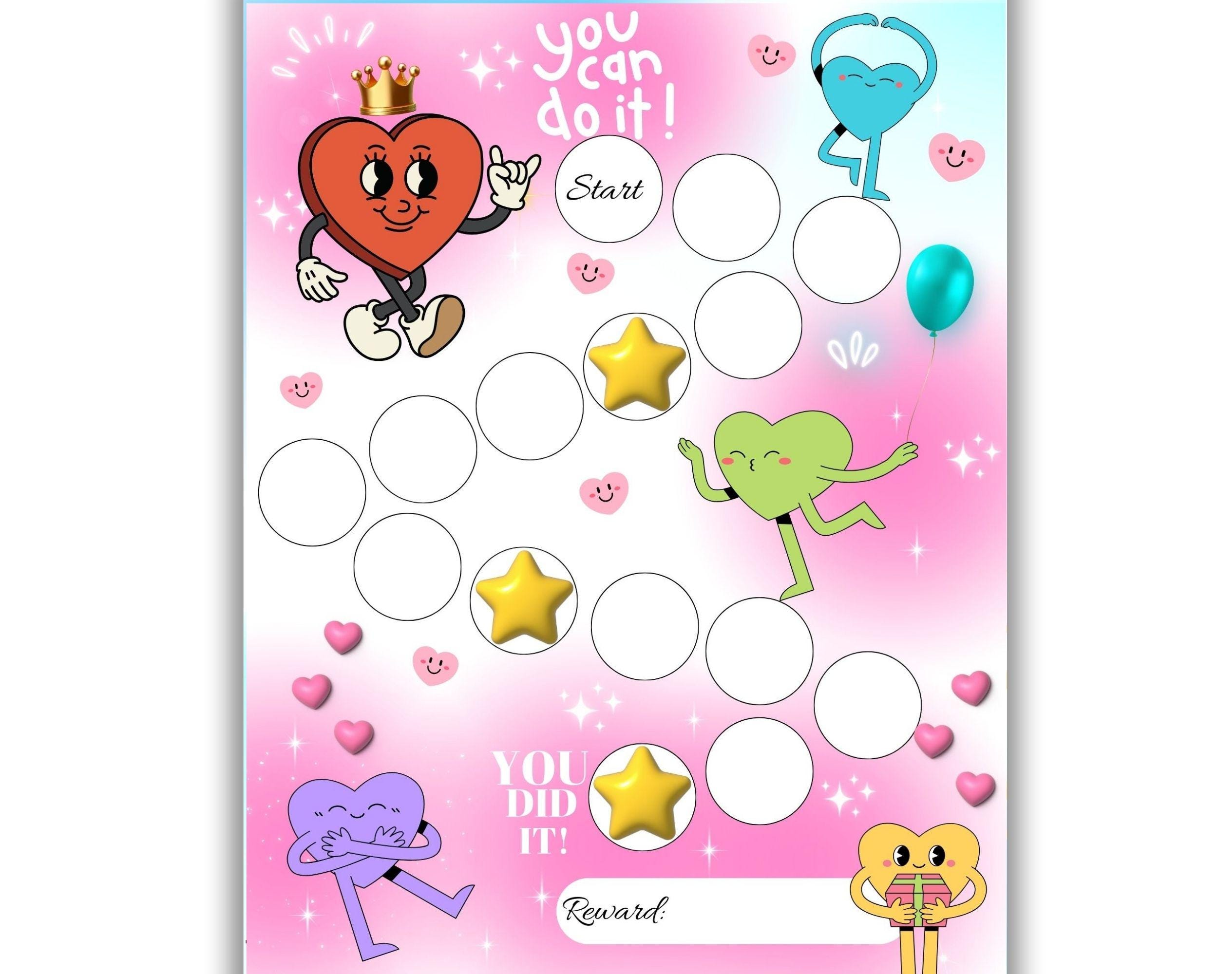 Heart Reward Chart for Kids – Cute Printable Behavior & Chore Tracker ...