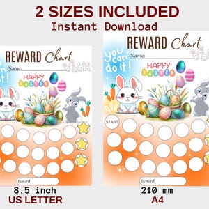 Easter Bunny Reward Chart - Bunny Sticker Chart - Chore Chart - Girls ...