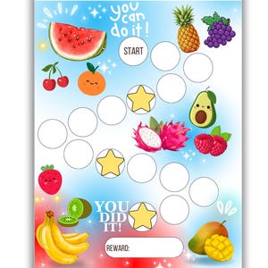 Fruit Reward Chart for Kids - Veggies Sticker Chart - Healty Eating ...