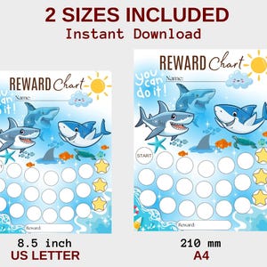 Printable Shark Reward Chart - Ocean Reward Chart - Under the Sea ...