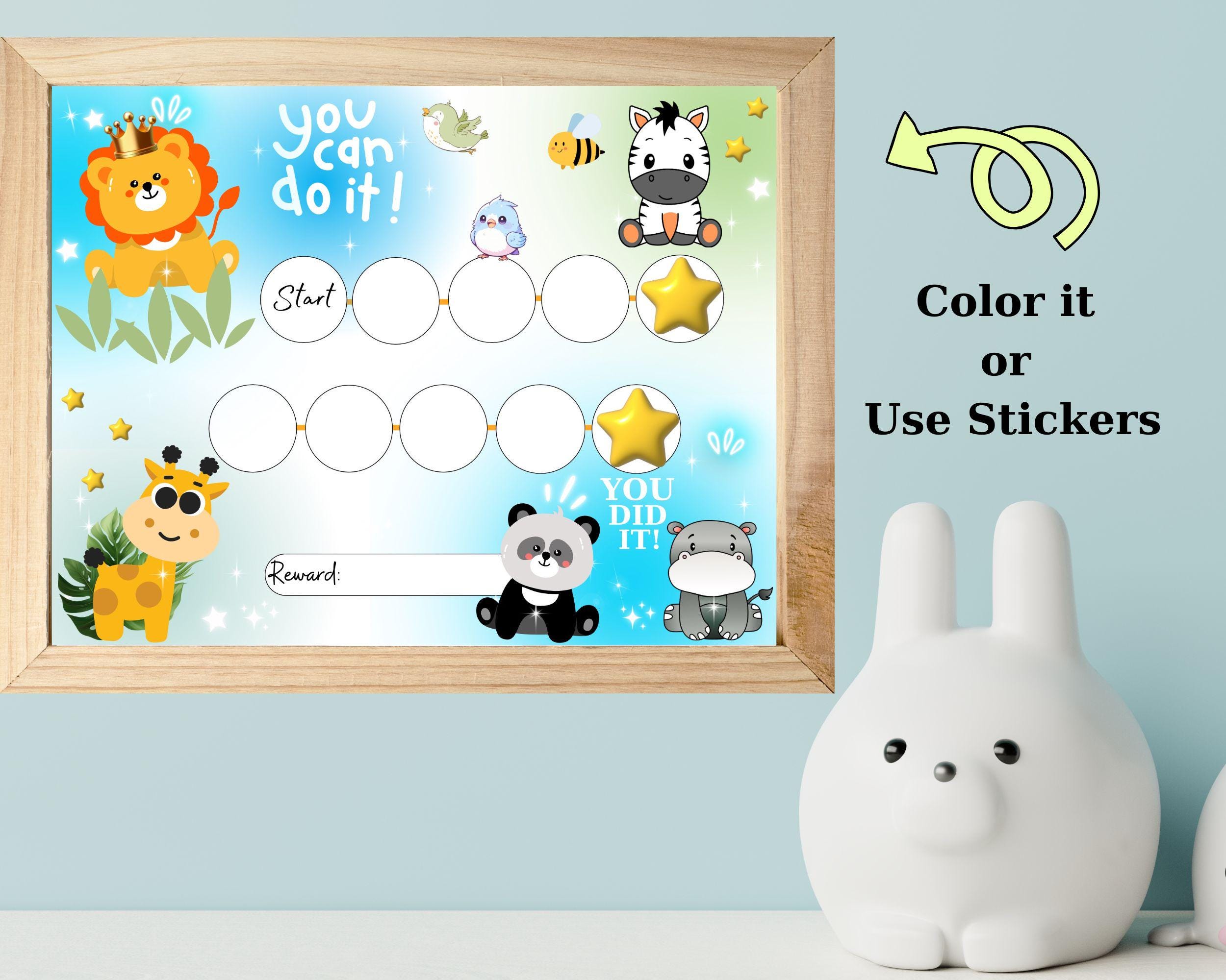 Baby Animals Reward Chart – Printable Sticker Chart for Kids | Potty ...