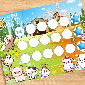 Farm Animals Reward Chart for Kids - Behavior Chart - Potty Training ...