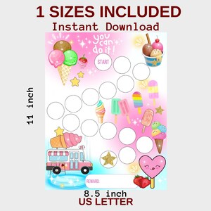 Ice Cream Reward Chart Kids Behavior Chart Potty Training Chart Chore ...