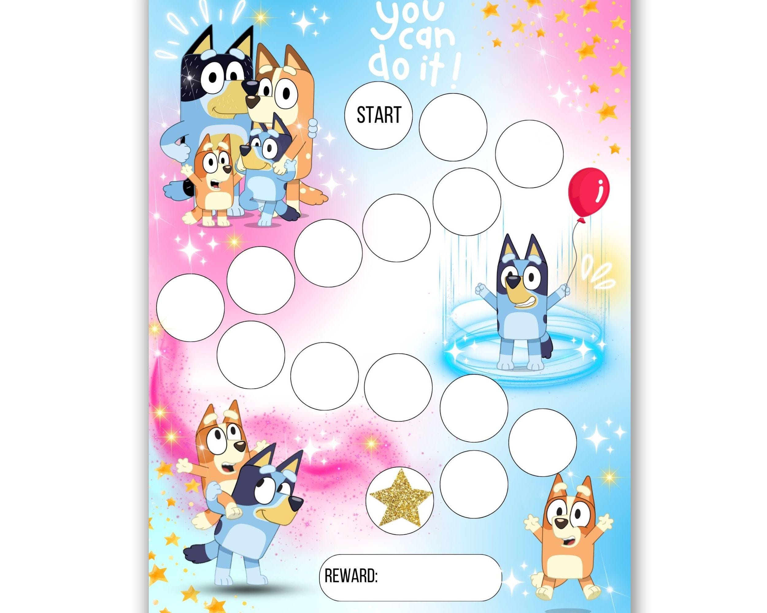 Bluey Reward Chart Bundle Kids Reward Chart Potty Training Chore Chart ...