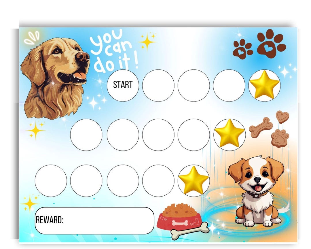 Dog Reward Chart for Kids-dogs – Printable Behavior Tracker | Puppy ...