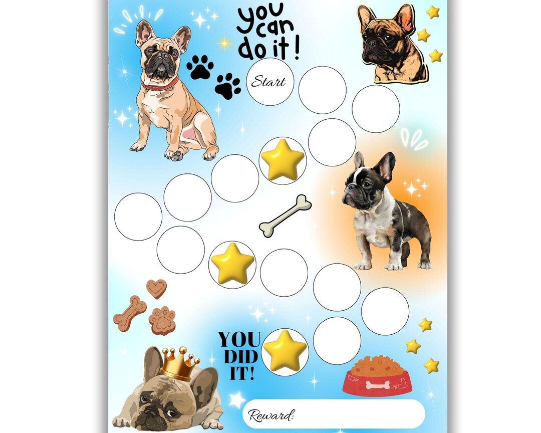 French Bulldog Reward Chart - Printable Behavior Tracker for Kids Ant ...