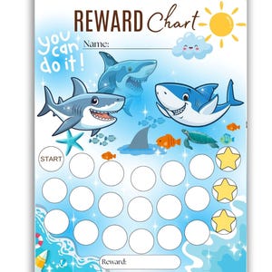 Printable Shark Reward Chart - Ocean Reward Chart - Under the Sea ...