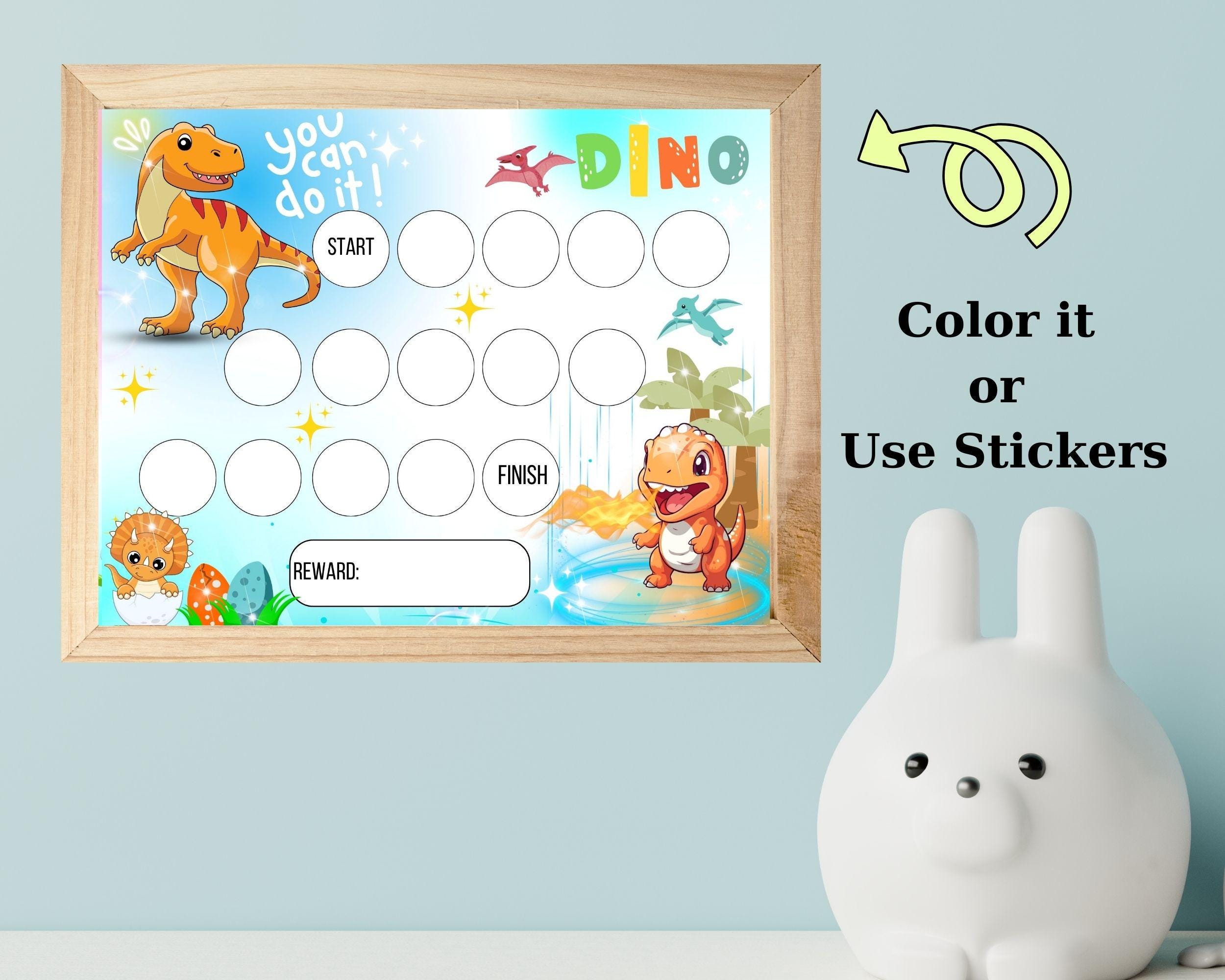 Dinosaur Reward Chart for Kids – Printable Behavior, Chore & Potty ...
