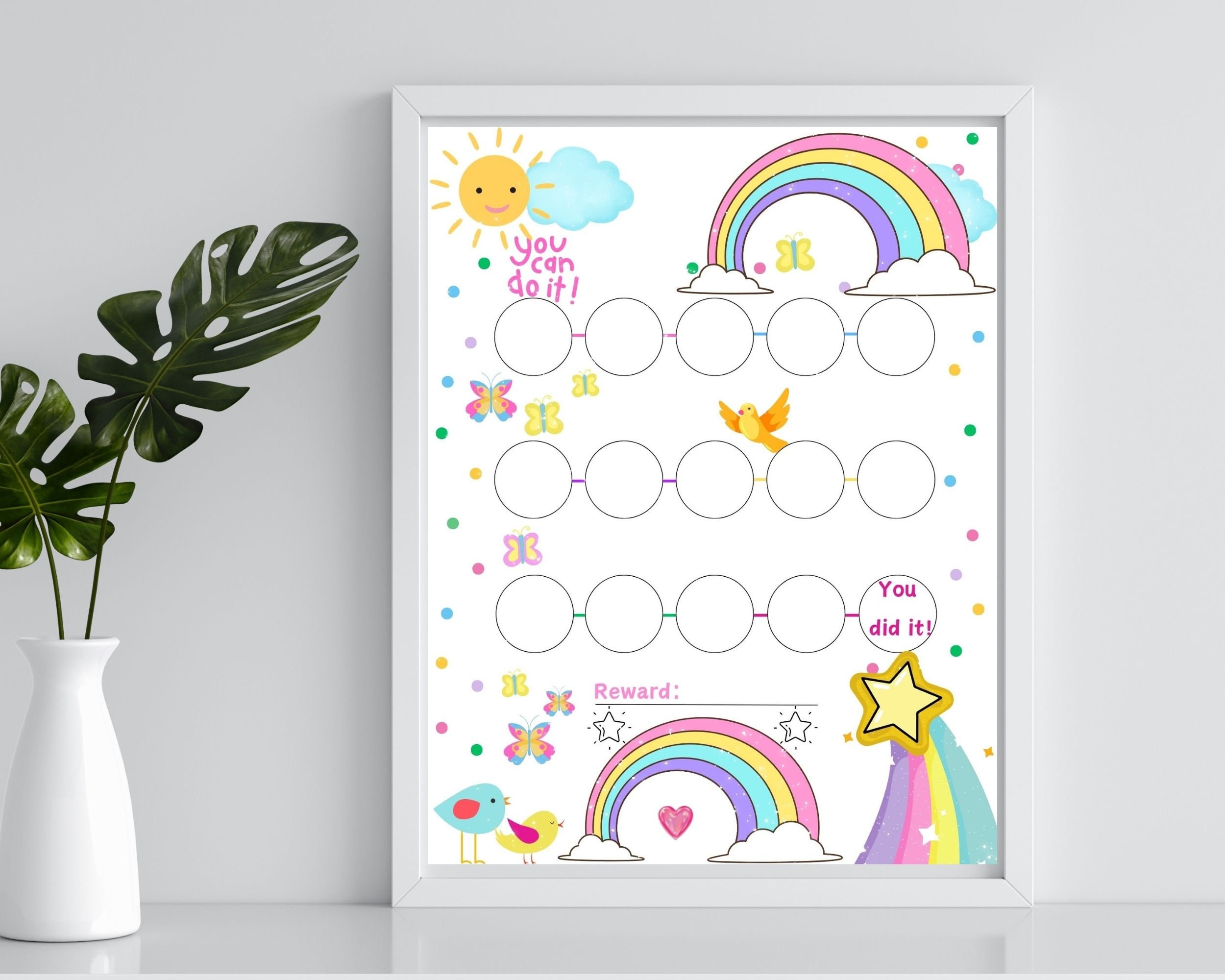 Printable Rainbow Reward Chart - Potty Training Chart - Sleeping Chart ...