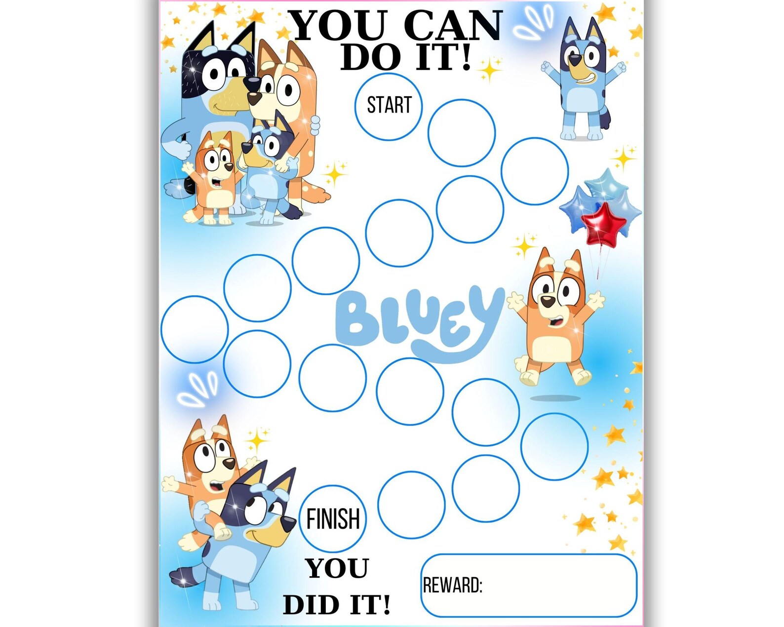 Bluey Reward Chart - Bluey Potty Training Chart - Toilet Training ...