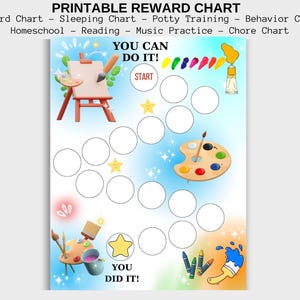 Artist Reward Chart Art Painting Chart Painting Practice Chart Potty ...