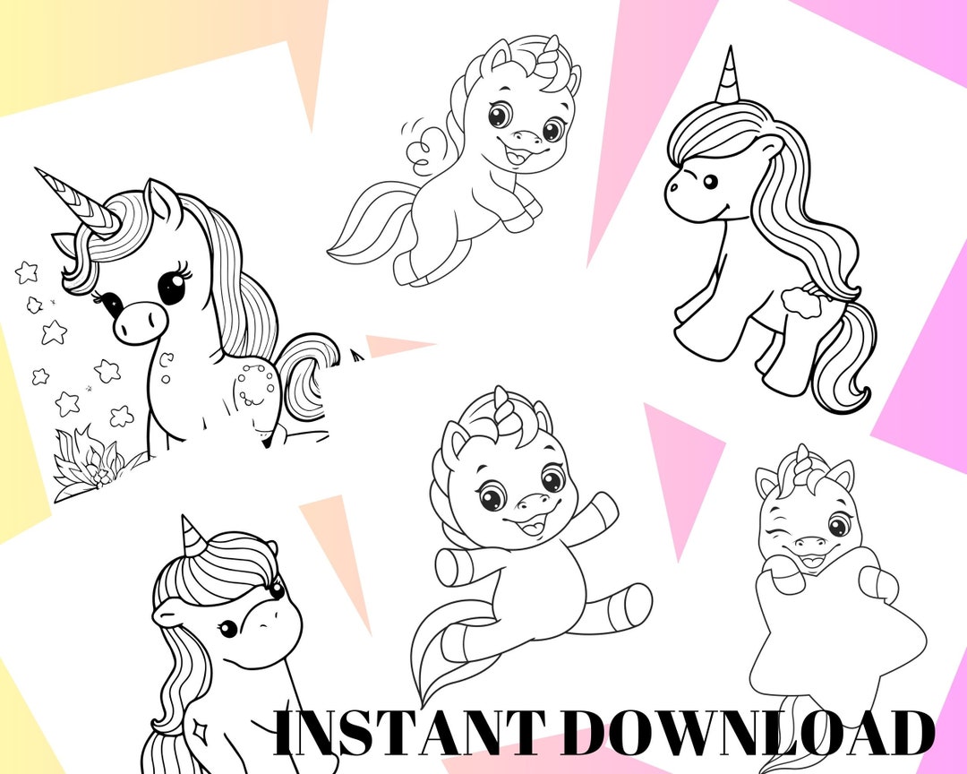 10 Unicorn Coloring Pages for Kids, Unicorn Colouring Page, Coloring ...
