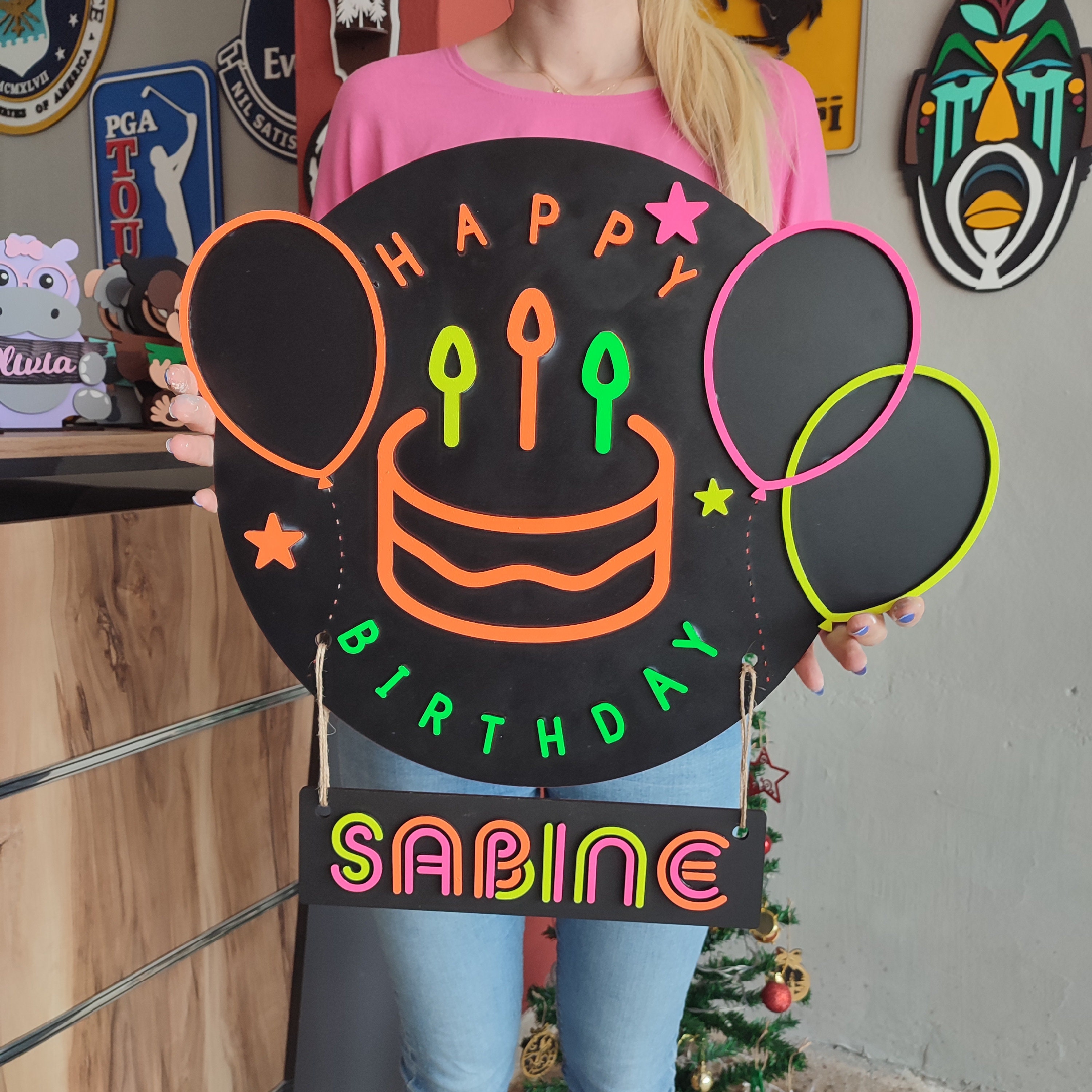 Personalized Happy Birthday Sign for Door or Wall. Customizable Room ...