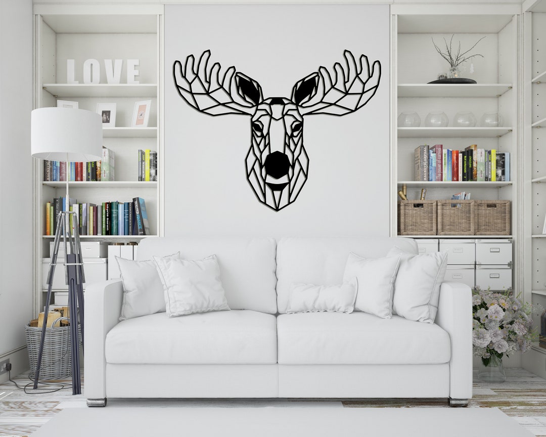 Deer Head Cut Svg Dxf File Wall Sticker Pdf Silhouette Template Cnc ...