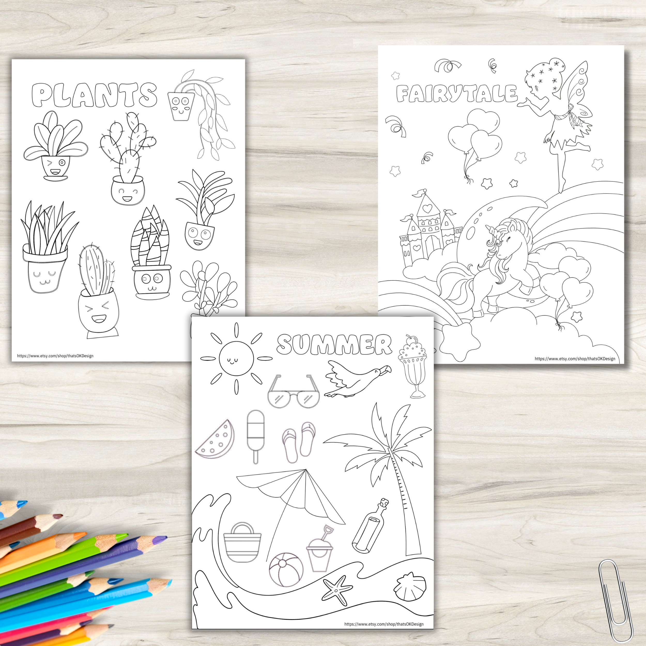 Printable Kids Coloring and Activity Pages, Instant Download, 6 X Space ...