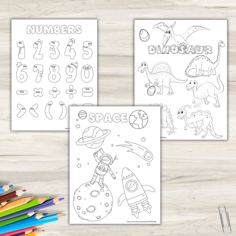 Printable Kids Coloring and Activity Pages Instant Download - Etsy